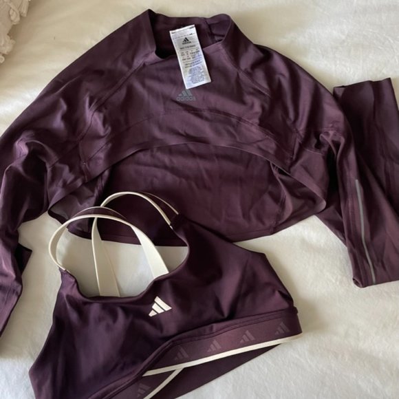adidas | Pants & Jumpsuits | Adidas Dark Purple Matching Set | Poshmark